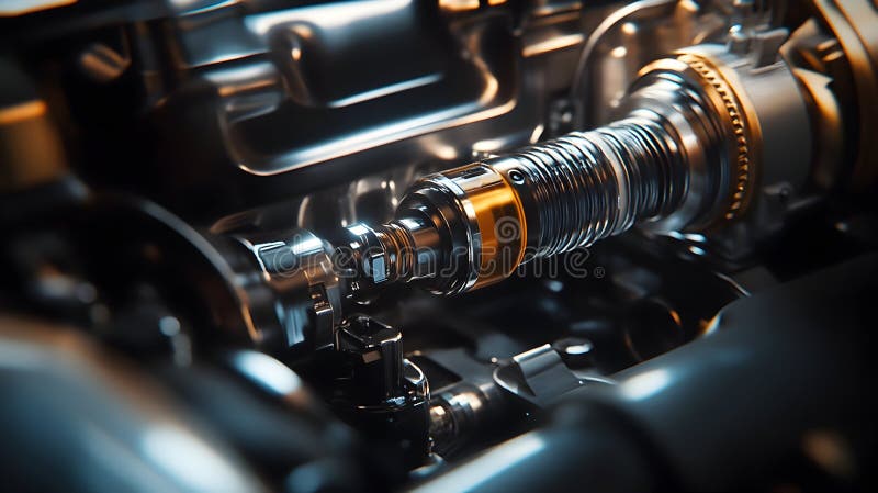 Close-up of a High-performance Automotive Engine Component with ...