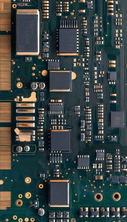 Close Up of a High Performance Gpu Chip on a Green Motherboard ...