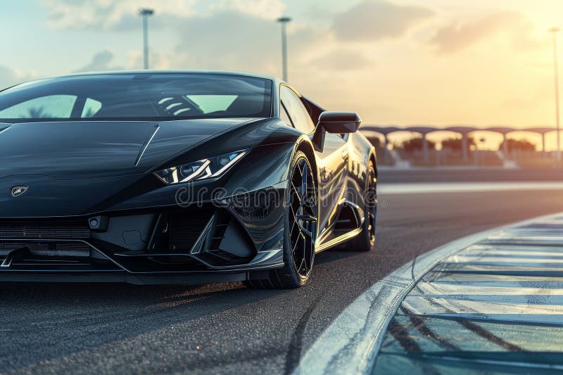 Close Up of High Performance Sports Car on Racing Track with Ample ...
