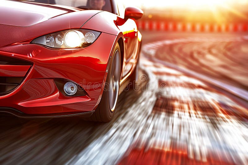 Close Up of High Performance Sports Car on Racing Track with Ample ...