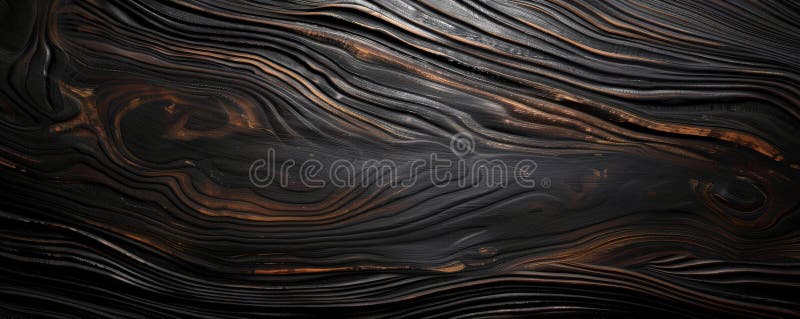 A Close-up of High-quality Ebony Wood Paneling with a Dark, almost ...