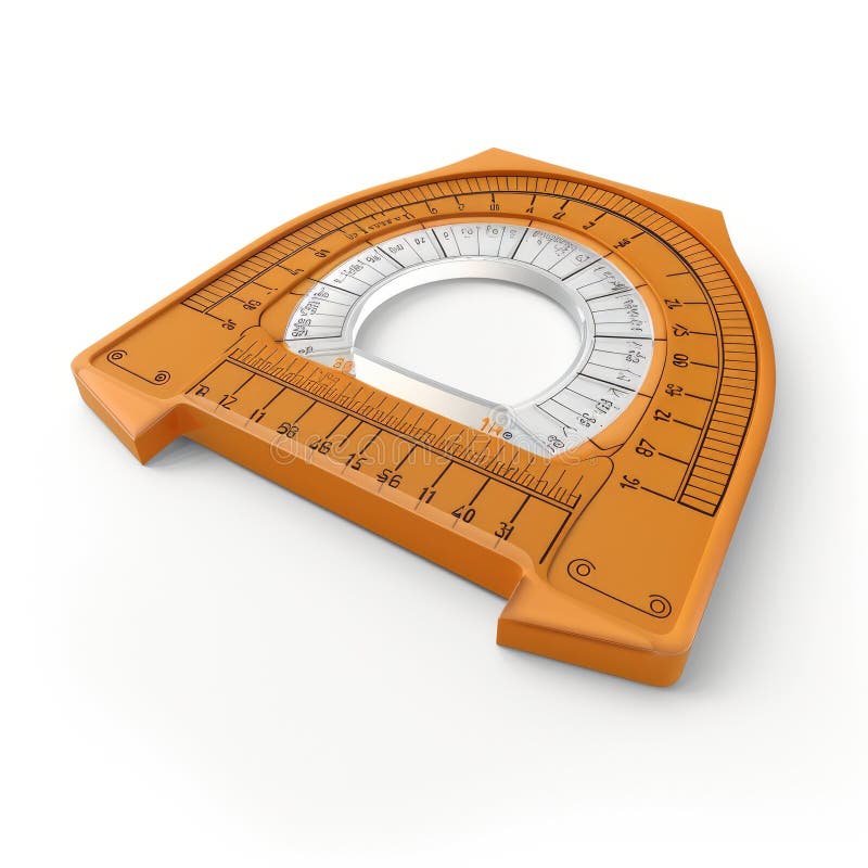 Orange Protractor Tool for Measuring Angles Stock Illustration ...