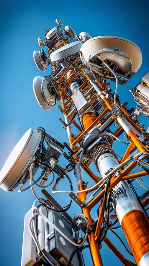 Close-up of High-Tech Devices on a Cellular Tower Stock Image - Image ...