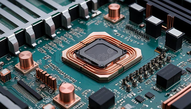 Close-up of High-Tech Electronic Circuit Board and Components Stock ...