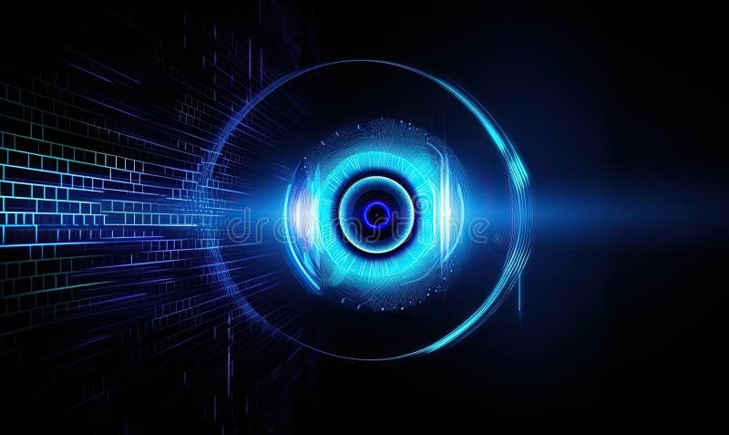 Close-up High-tech Image of Human Eye. Technology Concept Stock ...