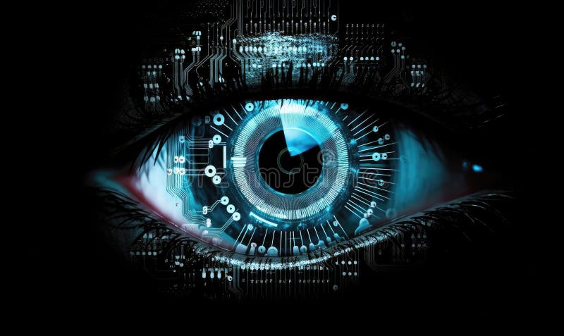 Close-up High-tech Image of Human Eye. Creating Using Generative AI ...