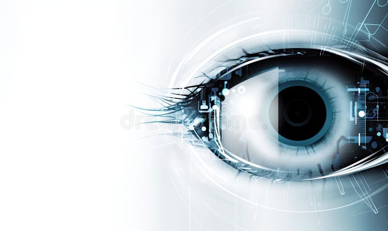 Close-up High-tech Image of Human Eye. Technology Concept Stock ...