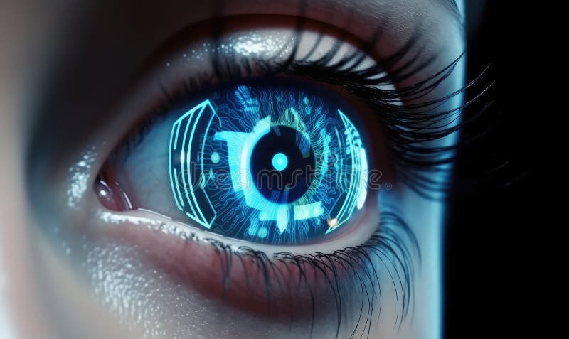 Close-up High-tech Image of Human Eye. Technology Concept Stock ...