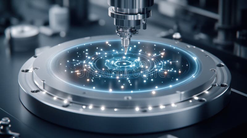 Futuristic Tech Precision Manufacturing Nanotech Data Processing ...