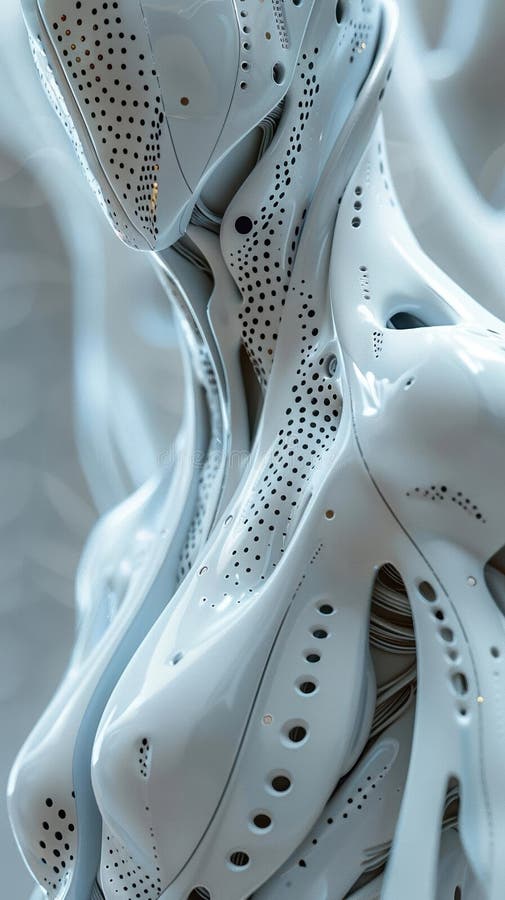 Close-up of a High-tech, Mechanical Structure with Intricate Patterns ...