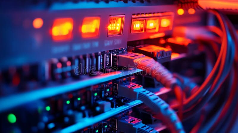 Close-Up of High-Tech Network Router Components Stock Photo - Image of ...