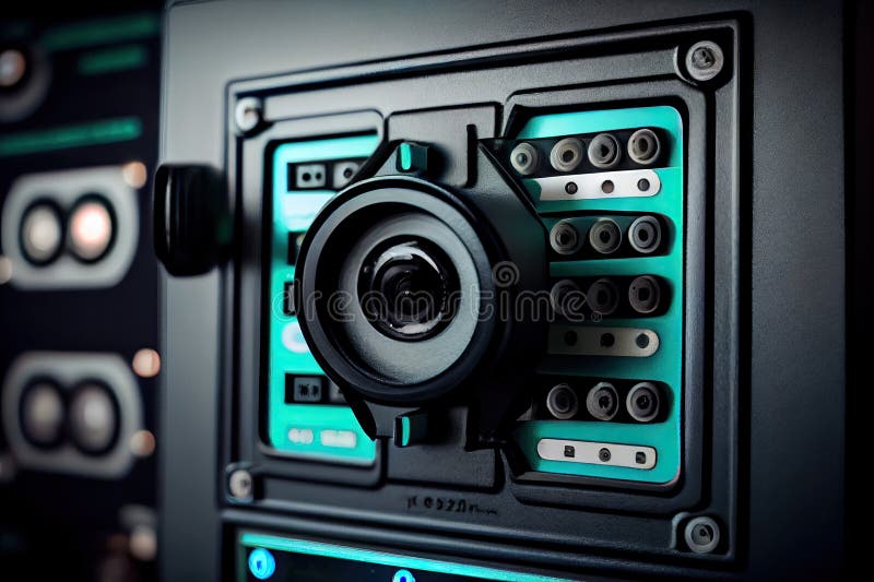 Close-up of High-tech Security Camera, with Buttons and Screens Visible ...