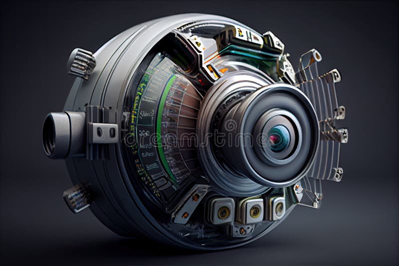 Close-up of High-tech Security Camera, with Its Myriad of Functions and ...