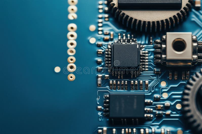 Gears on Circuit Board Representing Technology Integration Stock Image ...