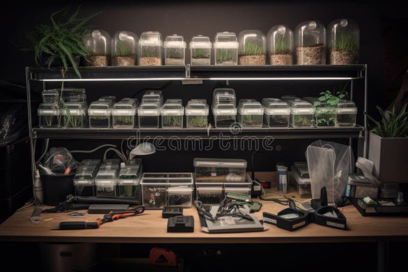 Close-up of a Highly Organized and Efficient Home Grow Setup, with ...