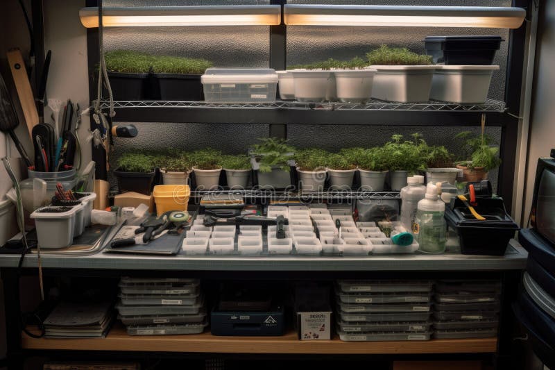 Close-up of a Highly Organized and Efficient Home Grow Setup, with ...