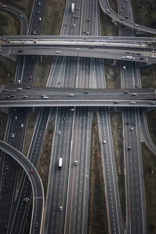 Close-up of the 401 Highway Intersection in Toronto, Canada Stock Photo ...