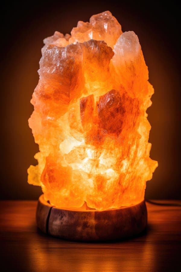 Close-up of a Himalayan Salt Lamp Glowing Stock Illustration ...