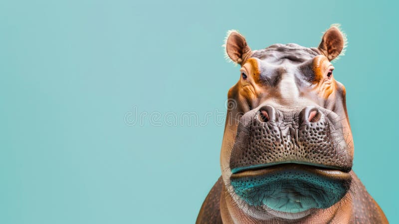Close Up of a Hippopotamus Looking at the Camera Stock Illustration ...
