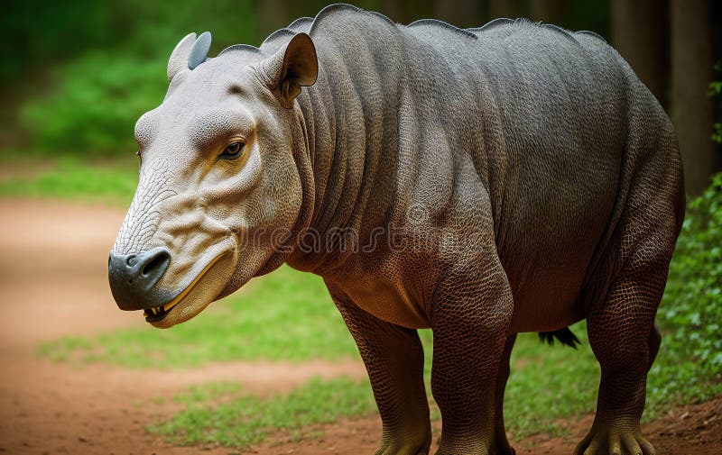 A Close Up of a Hippopotamus Standing on the Ground. Stock Photo ...