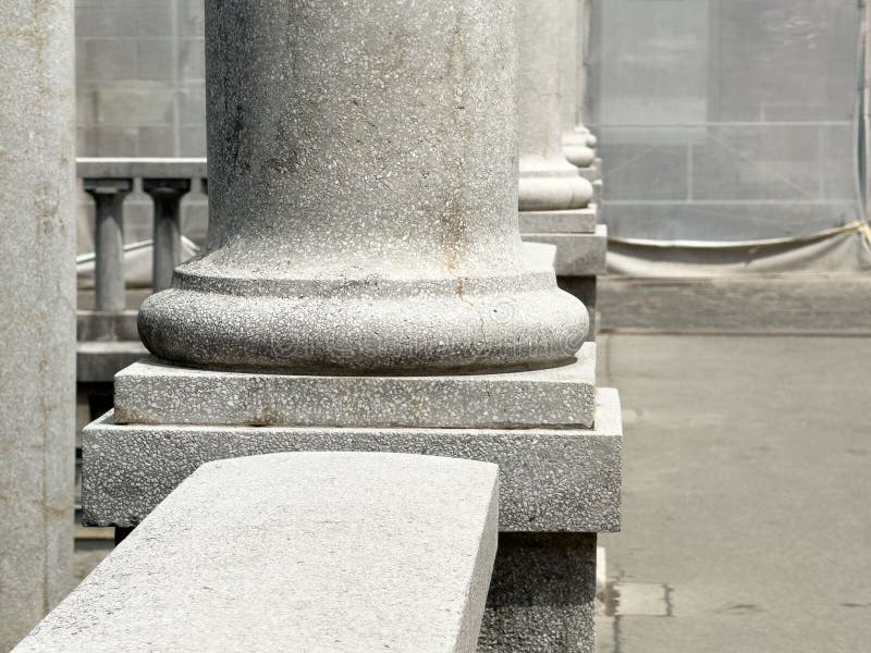 Close-up of Historic Stone Columns in Urban Setting Stock Image - Image ...