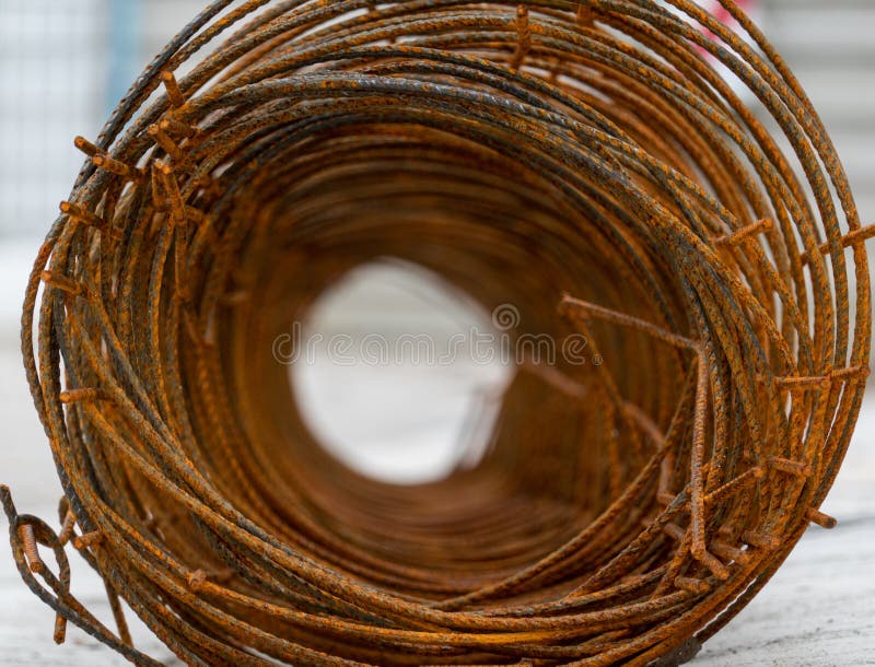 Close Up Hole of Rust Barbed Wire Stock Image - Image of break ...