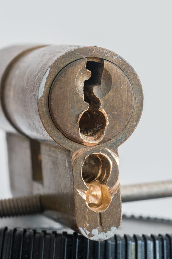 Close-up for Holes in Lock Insert. Emergency Open the Lock Stock Image ...