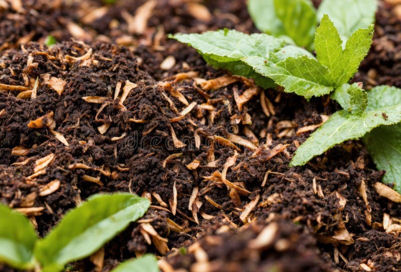 Close-up of a Home Compost Pile with Visible Layers of Kitchen Scraps ...