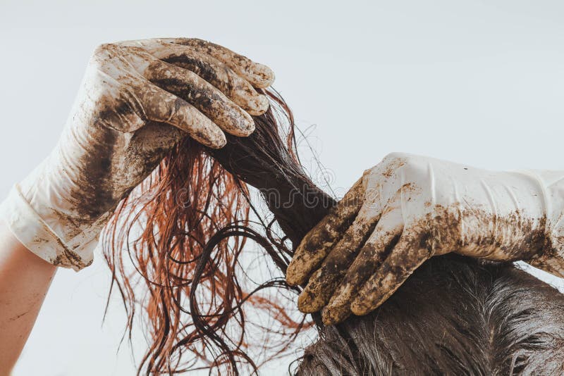 Home Made Hair Treatment with Mud Stock Photo - Image of salon, beauty ...