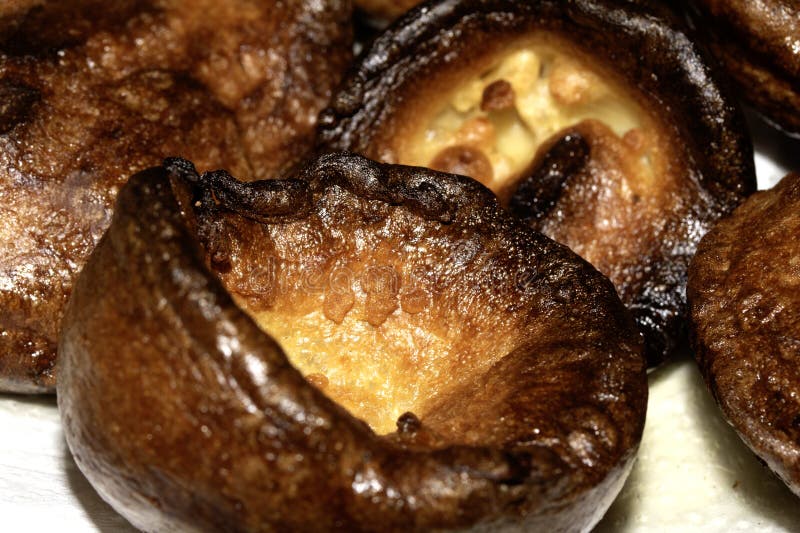 Close Up of Home Made Yorkshire Pudding Ready for Roast Dinner Stock ...
