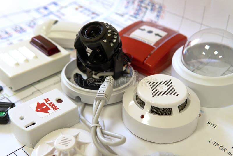 Close-up of Home Security Equipment According To the Scheme. Stock ...