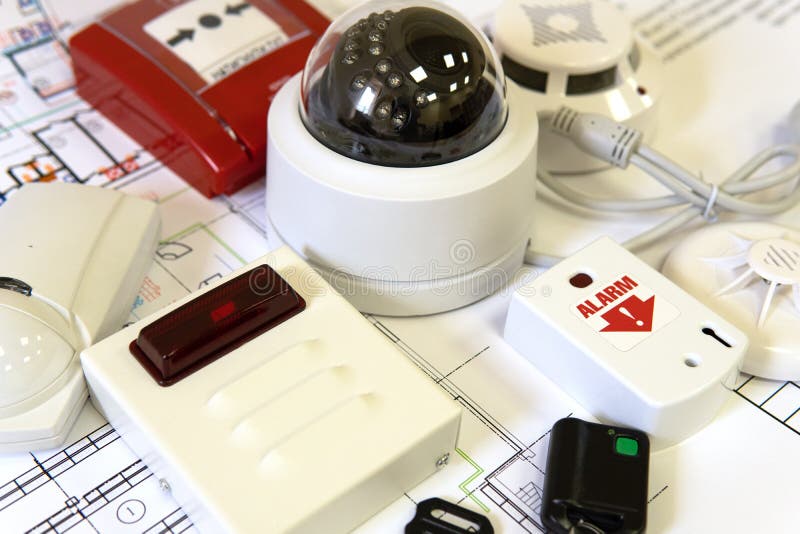 Close-up of Home Security Equipment According To the Scheme. Stock ...