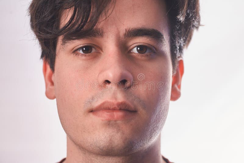 Close-up of Honest Man Isolated on White Stock Image - Image of looking ...