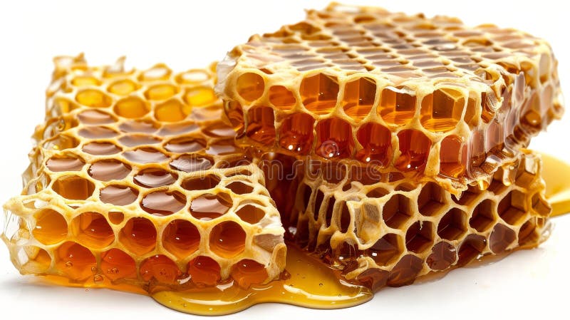 Close Up of Honey in Bee Cells, Showcasing Smooth and Glossy Texture ...