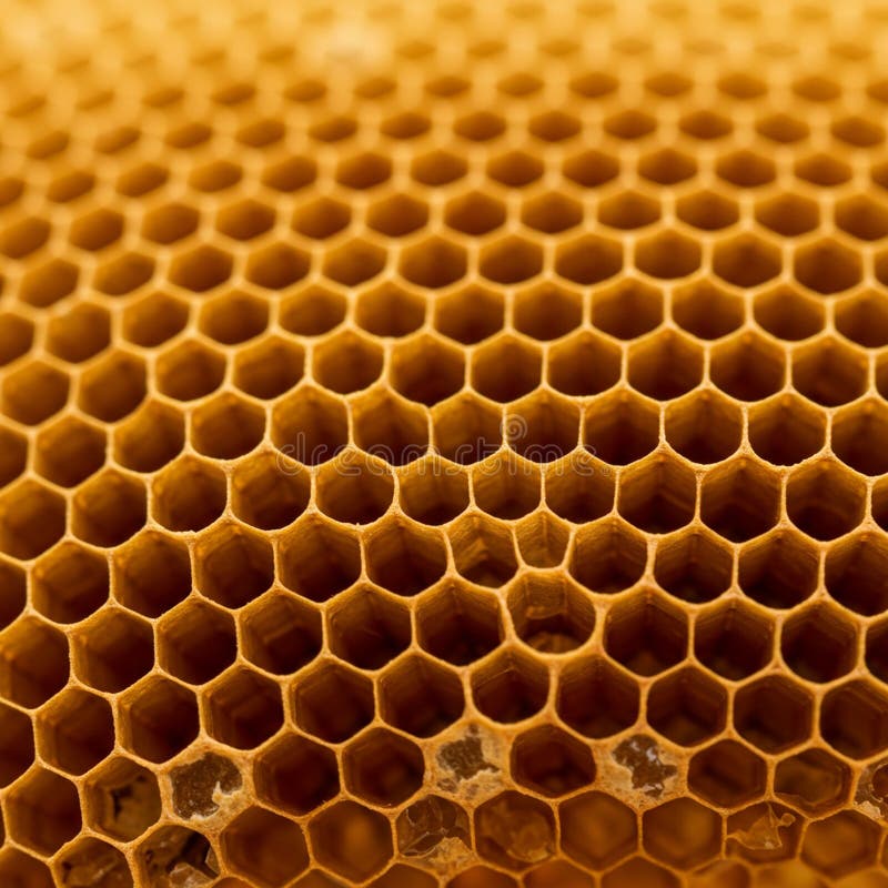 Close-up of a Honeycomb Displaying a Pattern of Hexagonal Cells. the ...