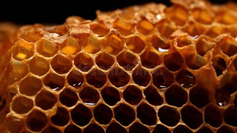 Close Up of Honeycomb. Generative AI Stock Illustration - Illustration ...