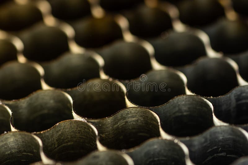 Close-up of a Honeycomb Grid from an Industrial Laser Cutting Machine ...
