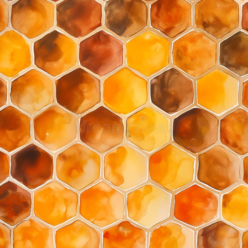 A Close Up of a Honeycomb Pattern with Orange and Yellow Colors Stock ...