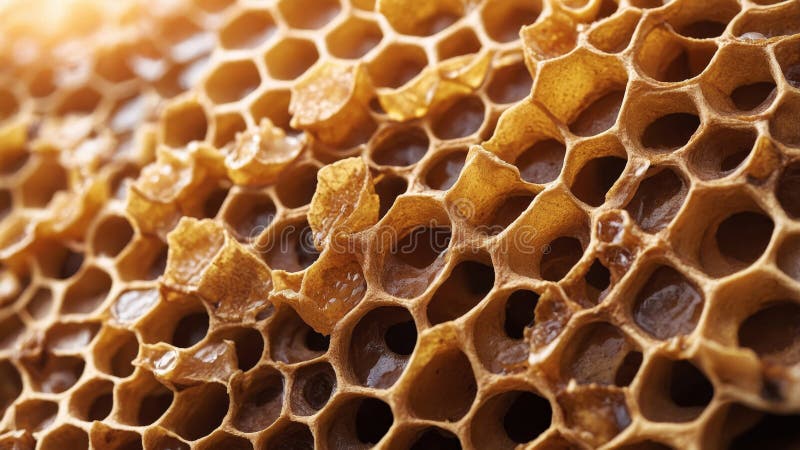 Detailed Close-Up of a Honeycomb Structure Stock Illustration ...