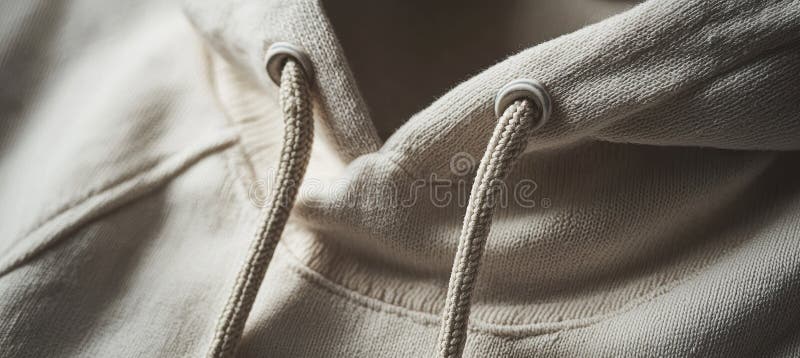 Close Up Hoodie Details Drawstrings Quality Craftsmanship Showcase ...