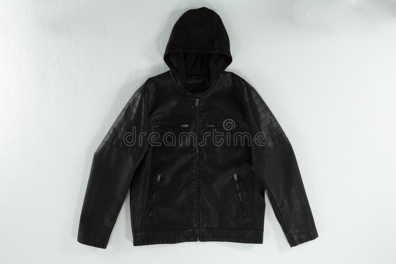 Hoodie Jacket on White Background Stock Image - Image of fashion, black ...