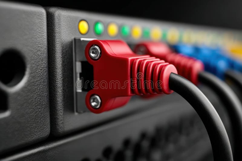 Detailed View of a Horizontal Rack-mounted Power Distribution Unit with ...