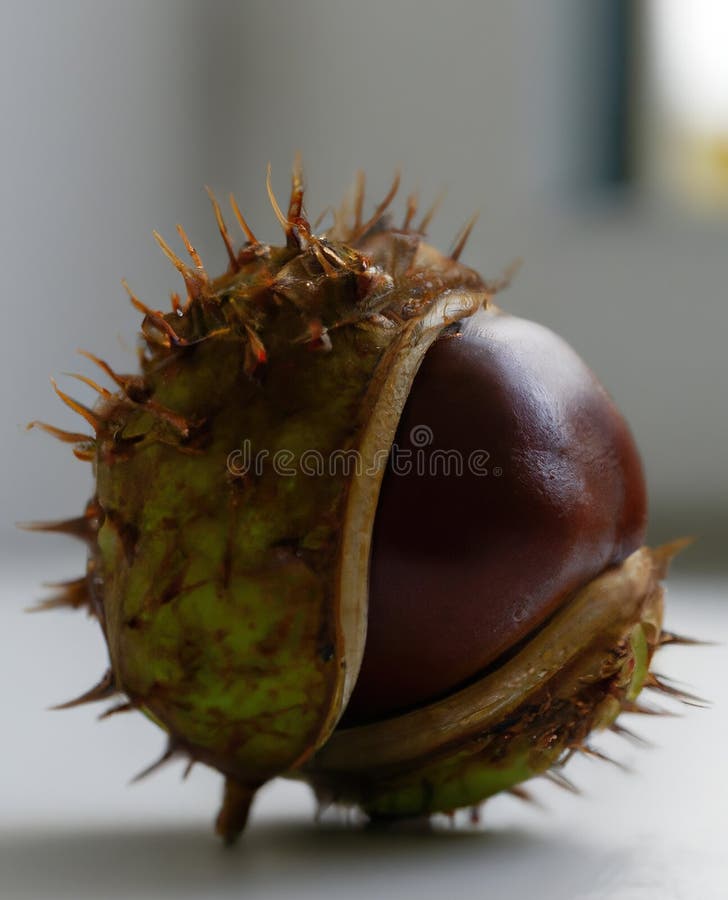 Close Up of Horse Chestnut on Table Created Using Generative Ai ...