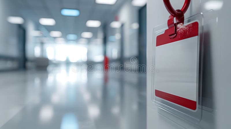 Close-Up of Hospital ID Badge Stock Illustration - Illustration of ...