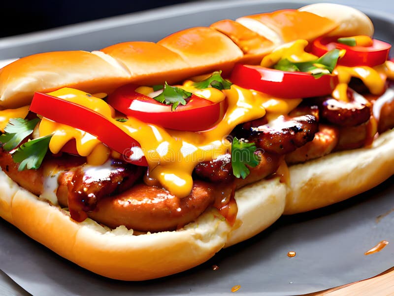 Close Up Hot Dog with Mustard, Ai Generated Stock Image - Image of ...