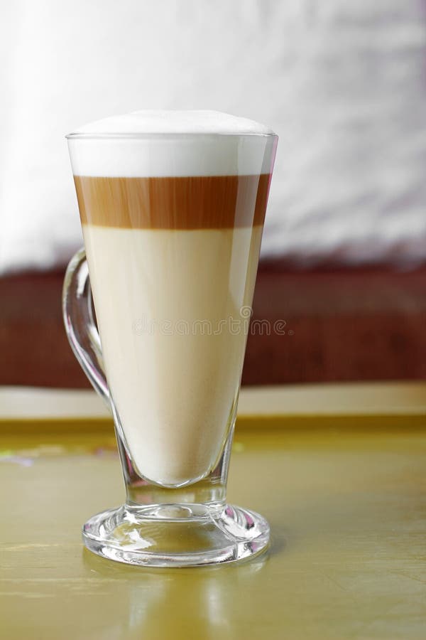 Close Up Hot Latte and Cream Stock Image - Image of cream, table: 42561913