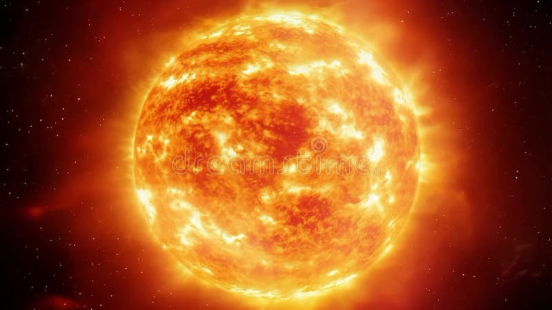 Close Up of a Hot Yellow Solar Surface in Space before a Coronal Mass ...