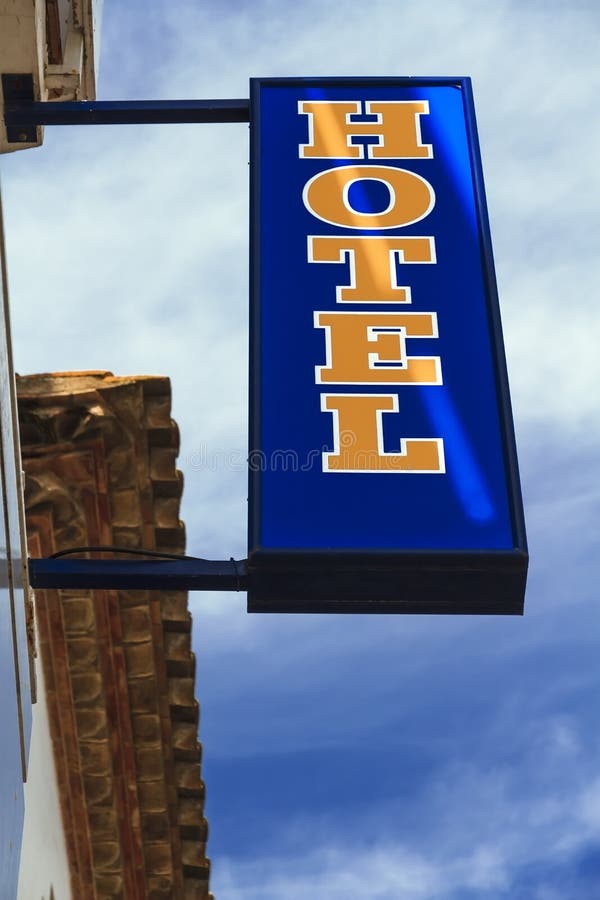 Close up of Hotel Sign stock image. Image of plate, accommodation ...