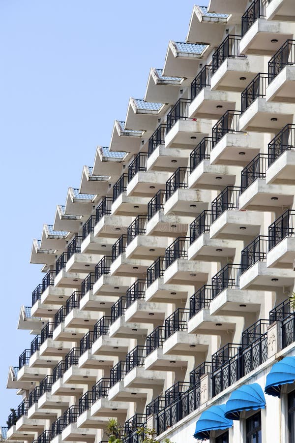 The Windows Array of a Hotel Stock Image - Image of cells, windows ...