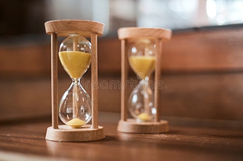 Close Up Hourglass, Business Time Management Concept Stock Photo ...